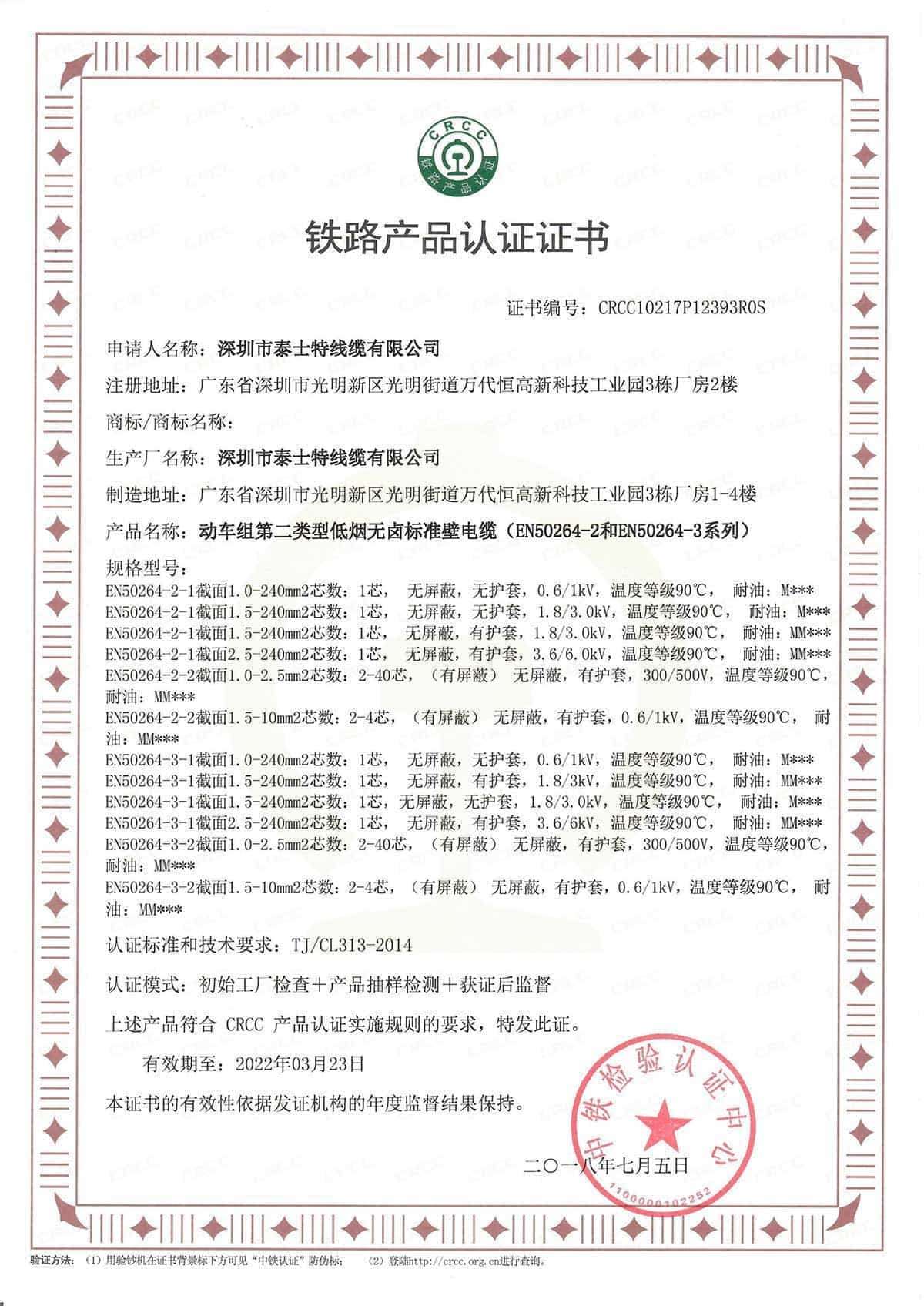 TST Cable Company qualification certification
